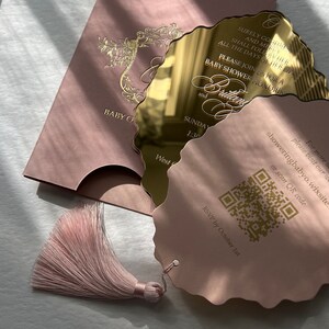 Luxury Gold Acrylic Velvet Suede QR Code | Minimalist Wedding Set ...