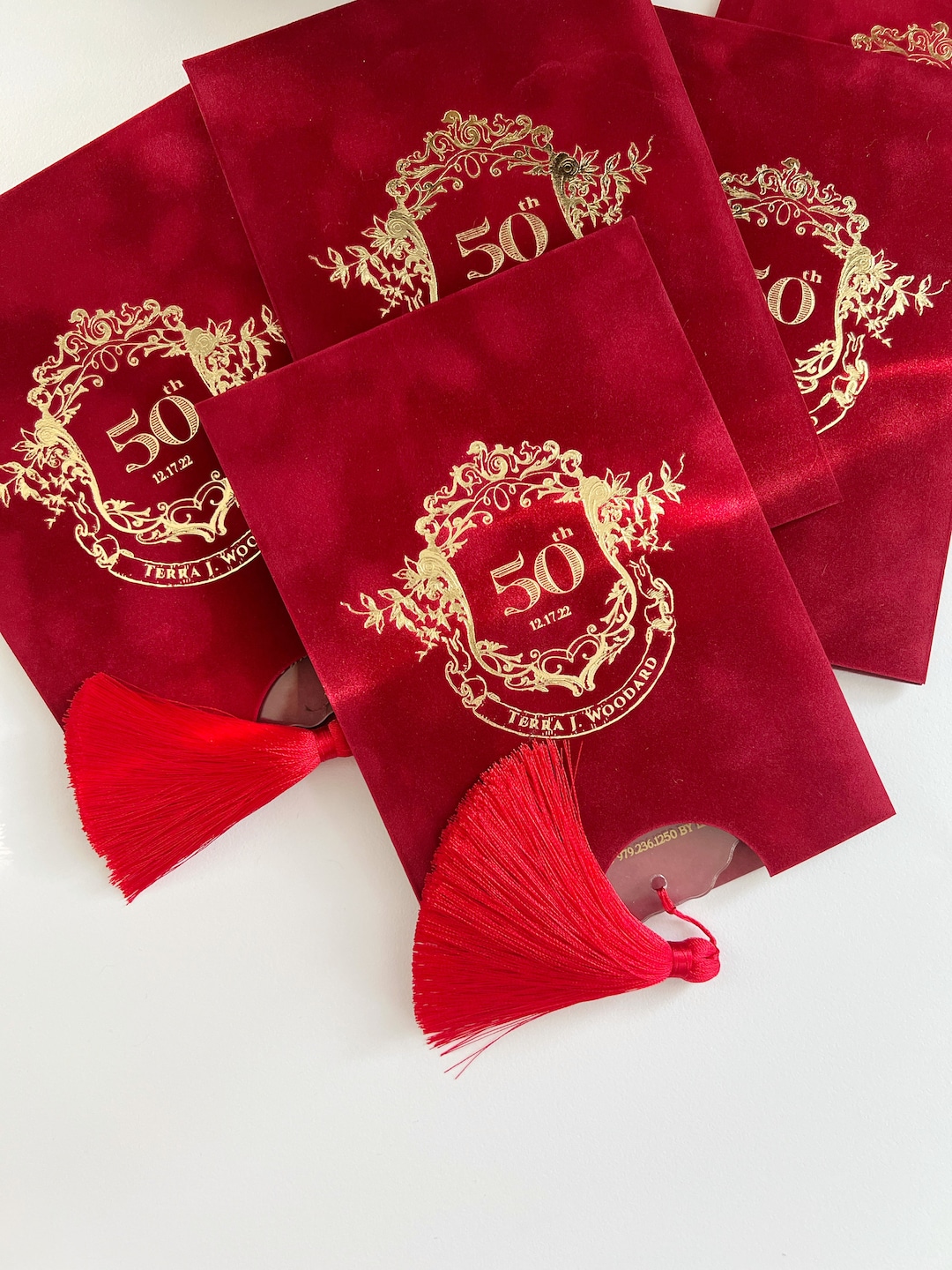 Red Invitation | Luxury Red Velvet Envelope and Elegant Acrylic ...