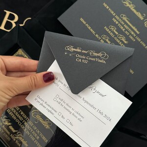 Creative Black Velvet Box | Wedding Invitation With Custom Acrylic ...