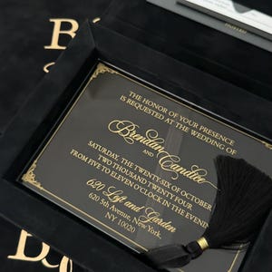Creative Black Velvet Box | Wedding Invitation With Custom Acrylic ...