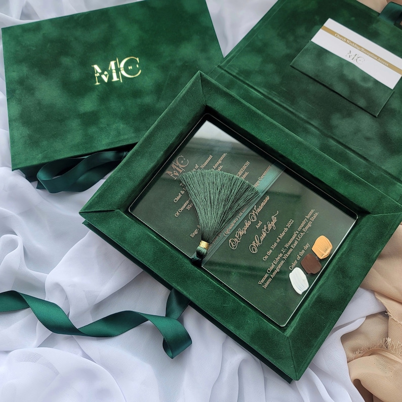 Luxury Wedding Invitation Box Acrylic Wedding Invitations in - Etsy