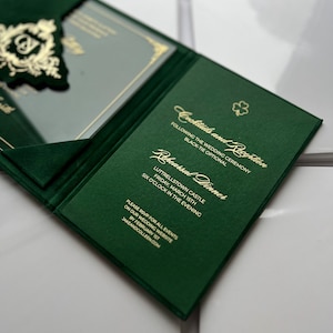 Velvet Pocket Wedding Invitation Suite | Customizable Acrylic Trifold ...