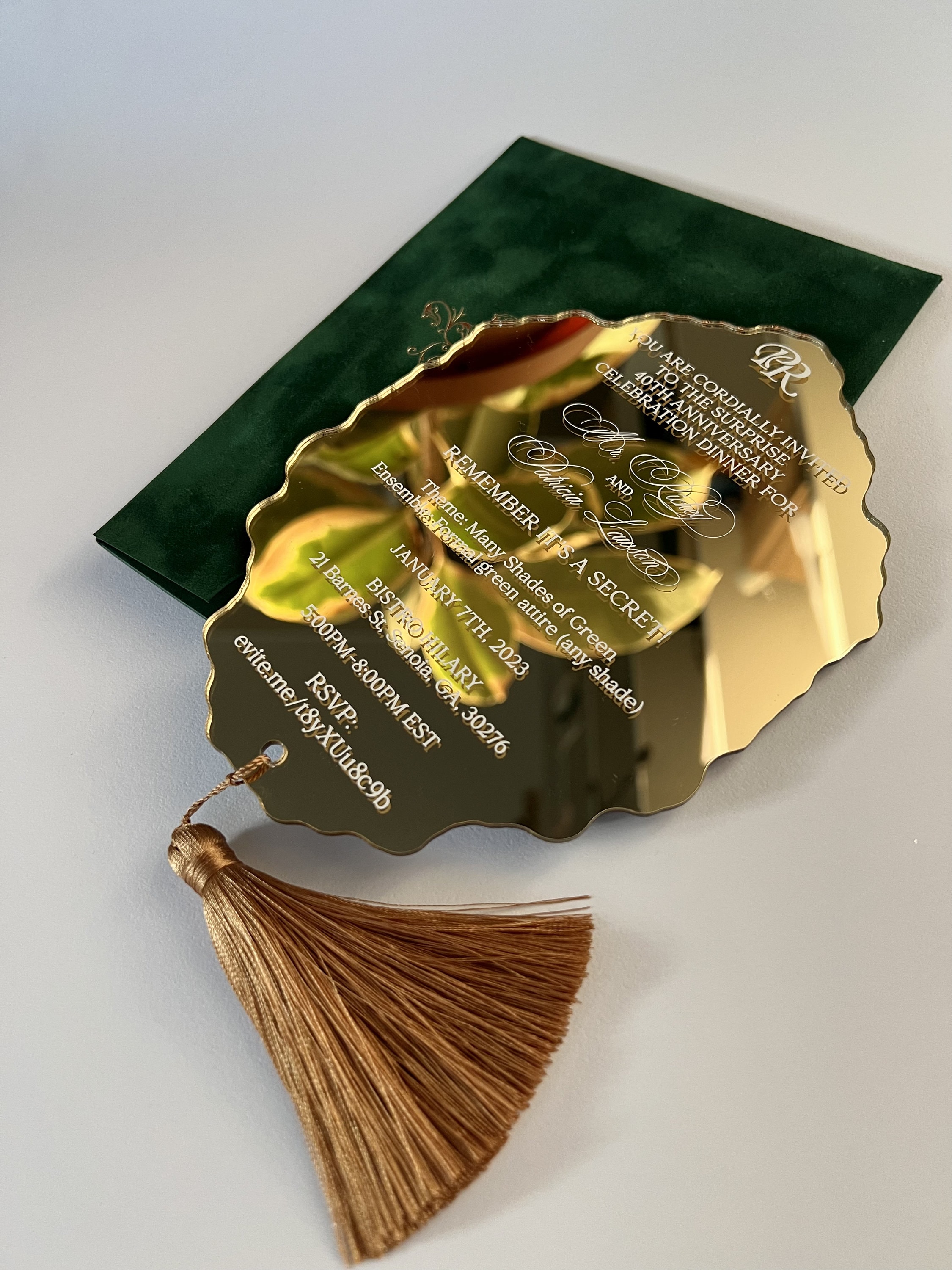Luxury Green Velvet Envelope and Elegant Mirror Acrylic - Etsy Luxury Green Velvet Envelope and Elegant Mirror Acrylic - Etsy