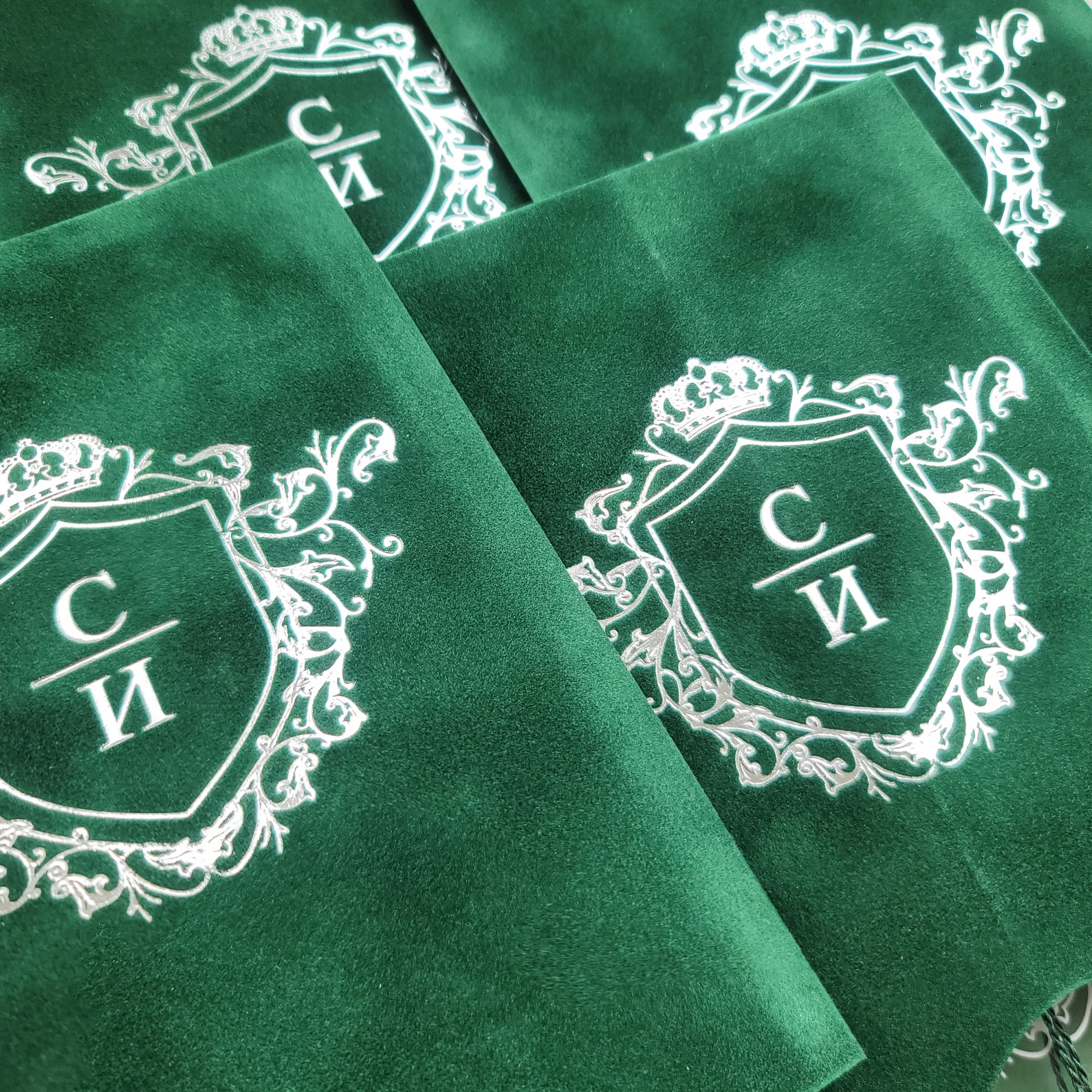Wedding Invitation | Luxury Green Velvet Envelope | Elegant Acrylic ...