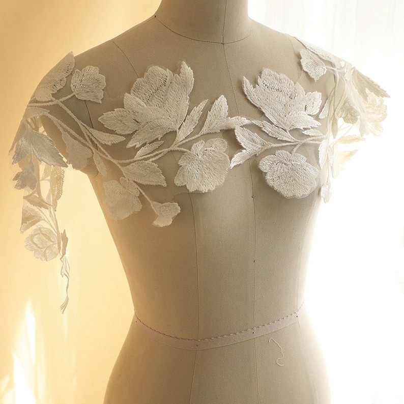 Large Flower Applique Embroidery Lace Applique Floral Patch - Etsy