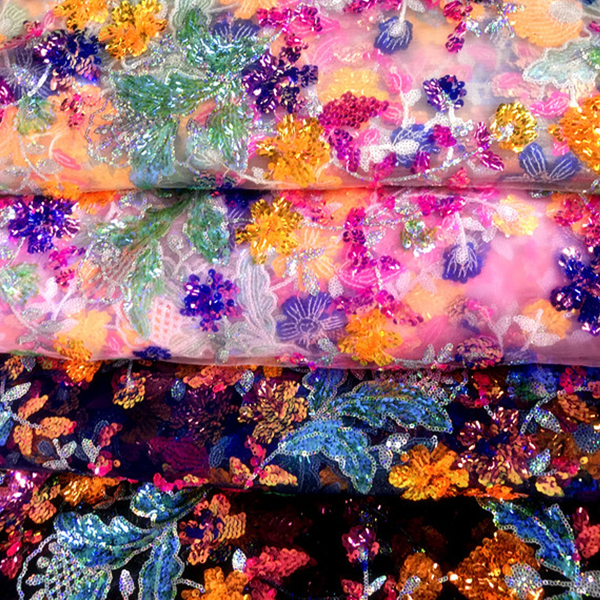 Schimmer Blume Spitze Stoff Bulk Stock Pailletten Blüte Bunte | Etsy