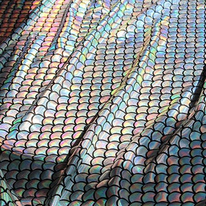 Rainbow Color Fish Scale Fabric Colorful Fabric Overlay for Dress ...