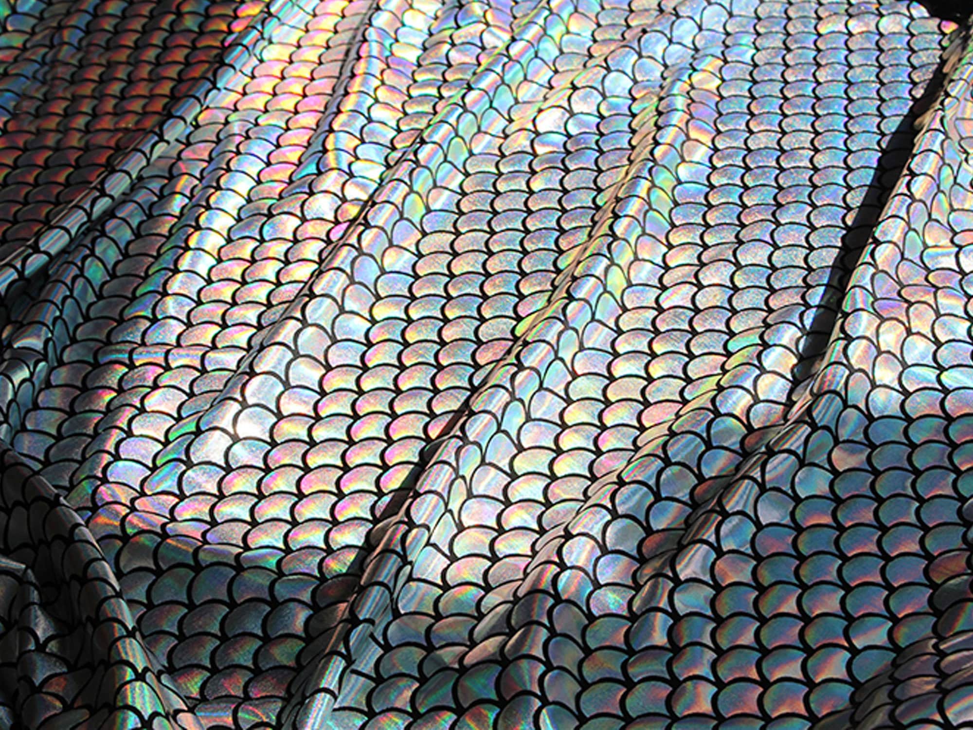 Colorful Fish Scale Fabric by the yard Rainbow Costumes | Etsy