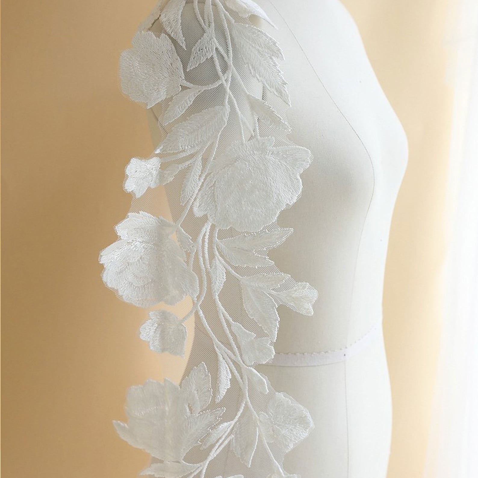 Large Flower Applique Embroidery Lace Applique Floral Patch - Etsy