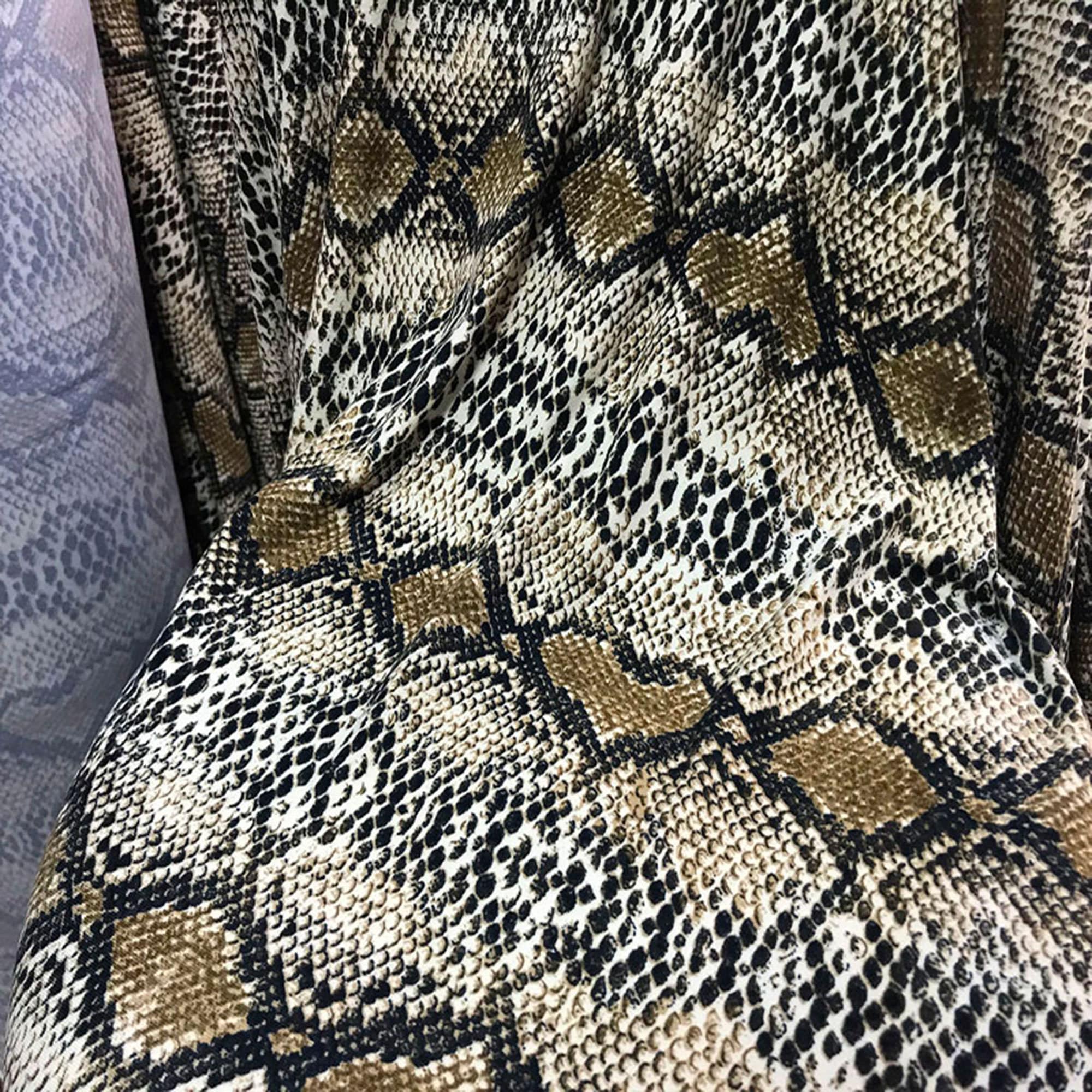 Snake Skin Fabric by Yard Snake Print Stretchy Fabric Overlay for ...