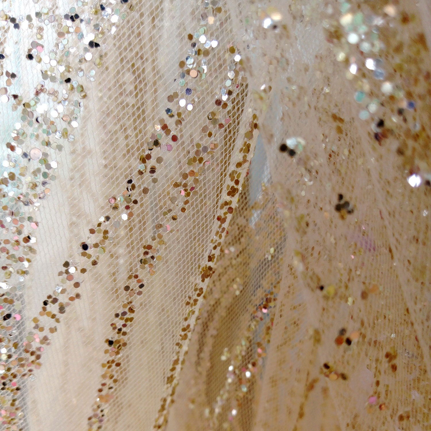 Luster Champagne Gold lace Fabric by yard Bling Glittering | Etsy