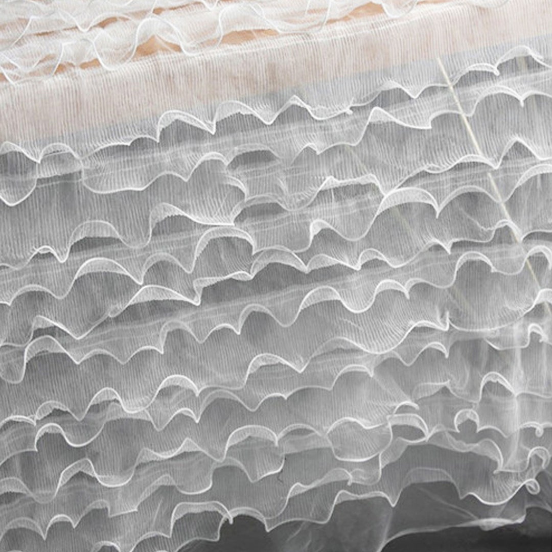 Ruffled Lace Fabric by Yard Layered Fringe Lace for Ballgown Costumes ...