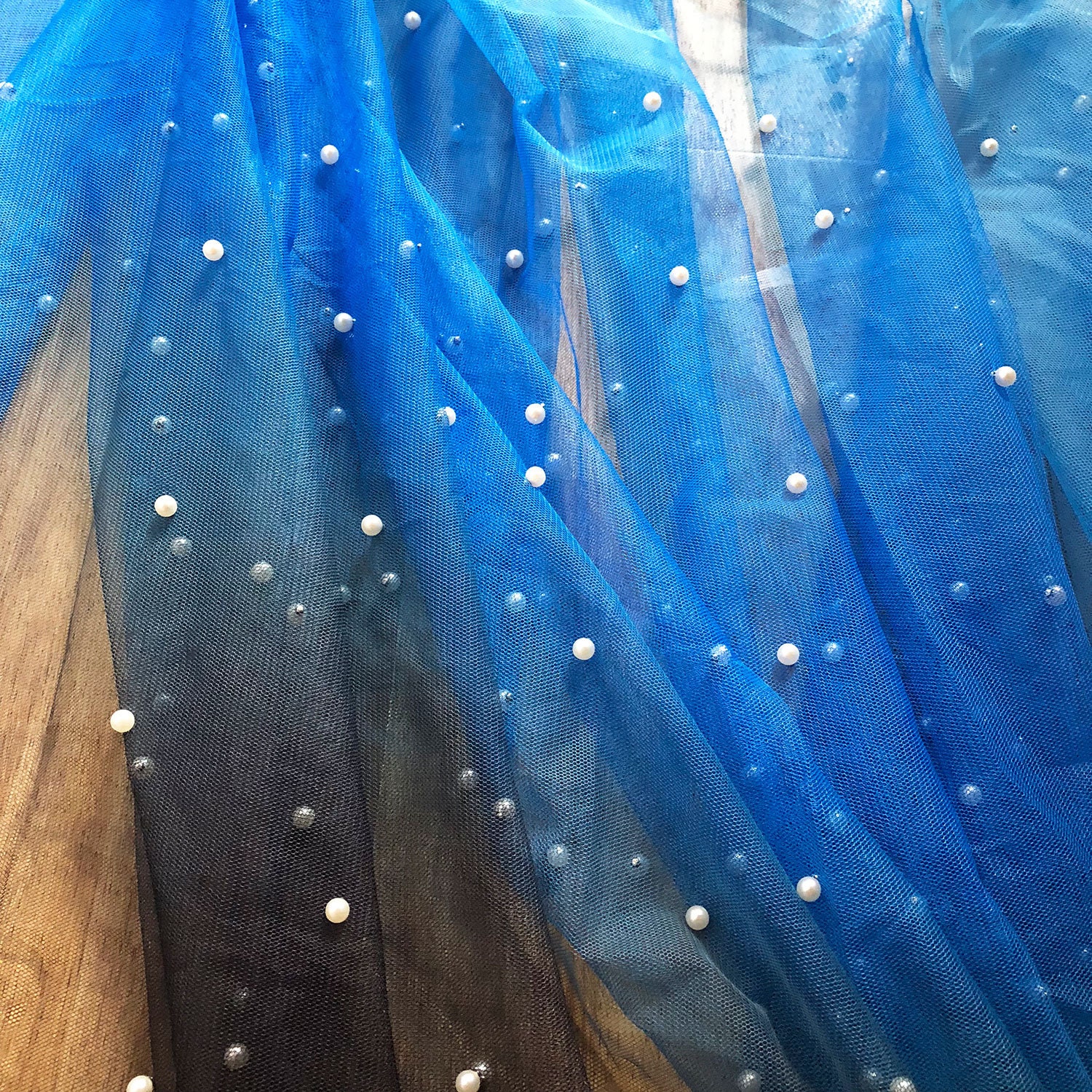 Pearl Lace by Yard Shade of Sapphire Blue Lace Fabric Beaded - Etsy