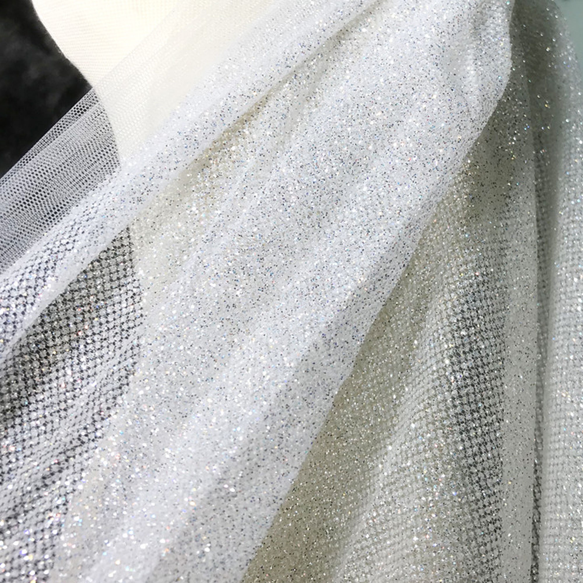 Shimmering Lace Fabric Silver Powder Evening Gown Lace Overlay - Etsy