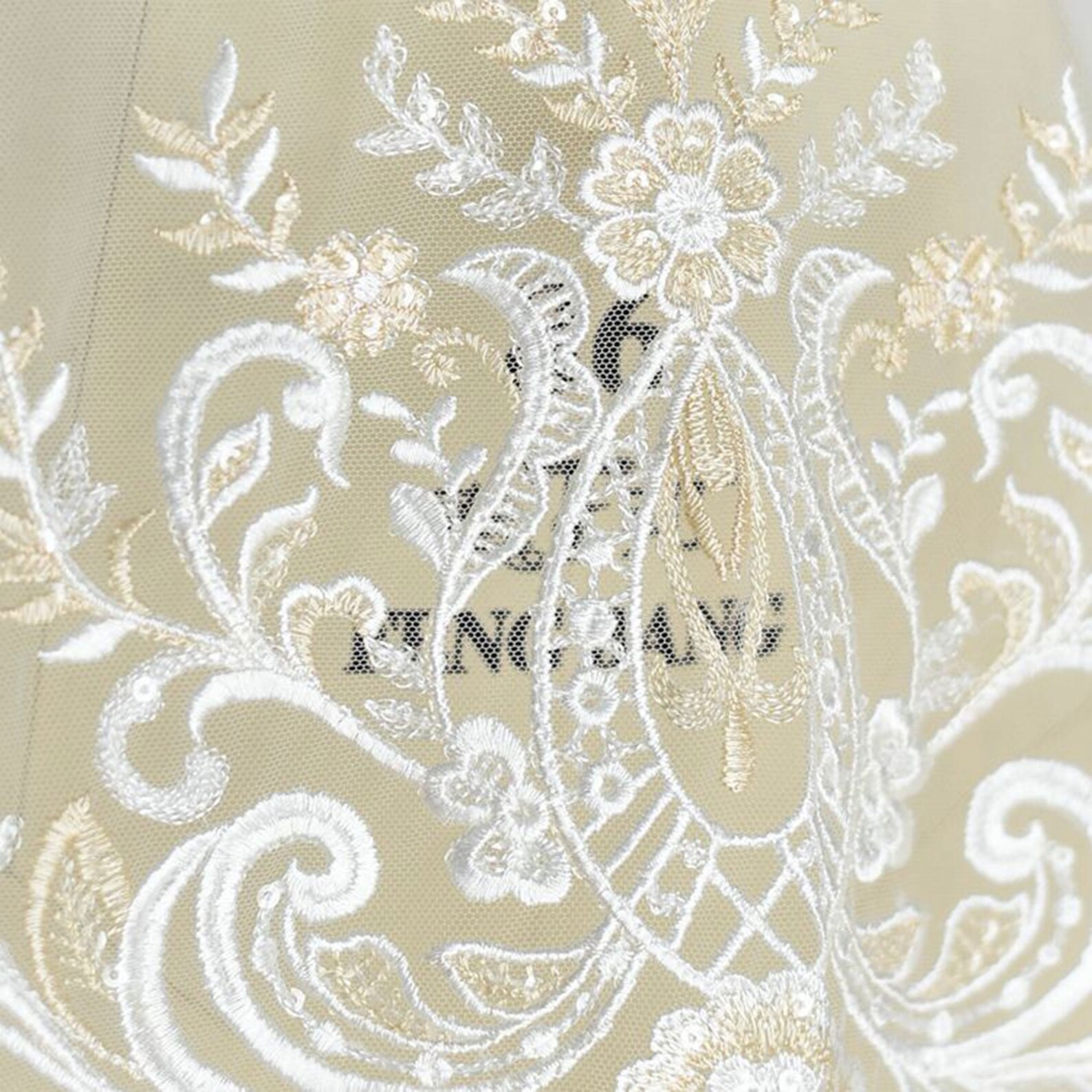 Shimmer Champagne Embroidery Lace by Yard Phoenix Tail Pattern - Etsy