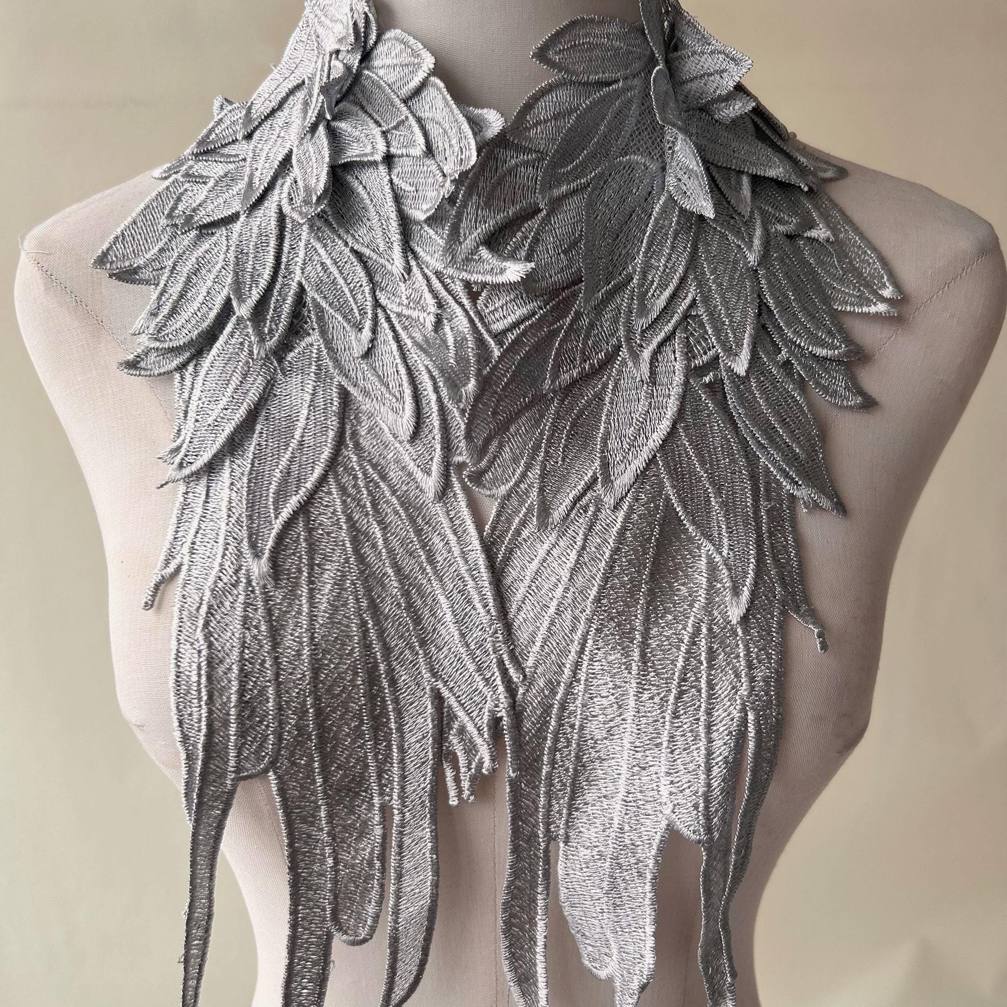 White Fabric Wings Applique Devils and Angel Wings Patch for Shoulder ...