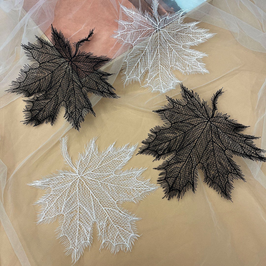 3pcs Leaf Applique Thread Maple Leaves Patch for Stage Dress Costumes ...
