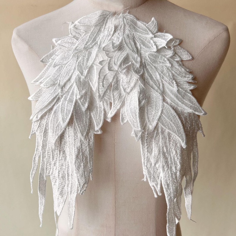 White Fabric Wings Applique Devils and Angel Wings Patch for Shoulder ...