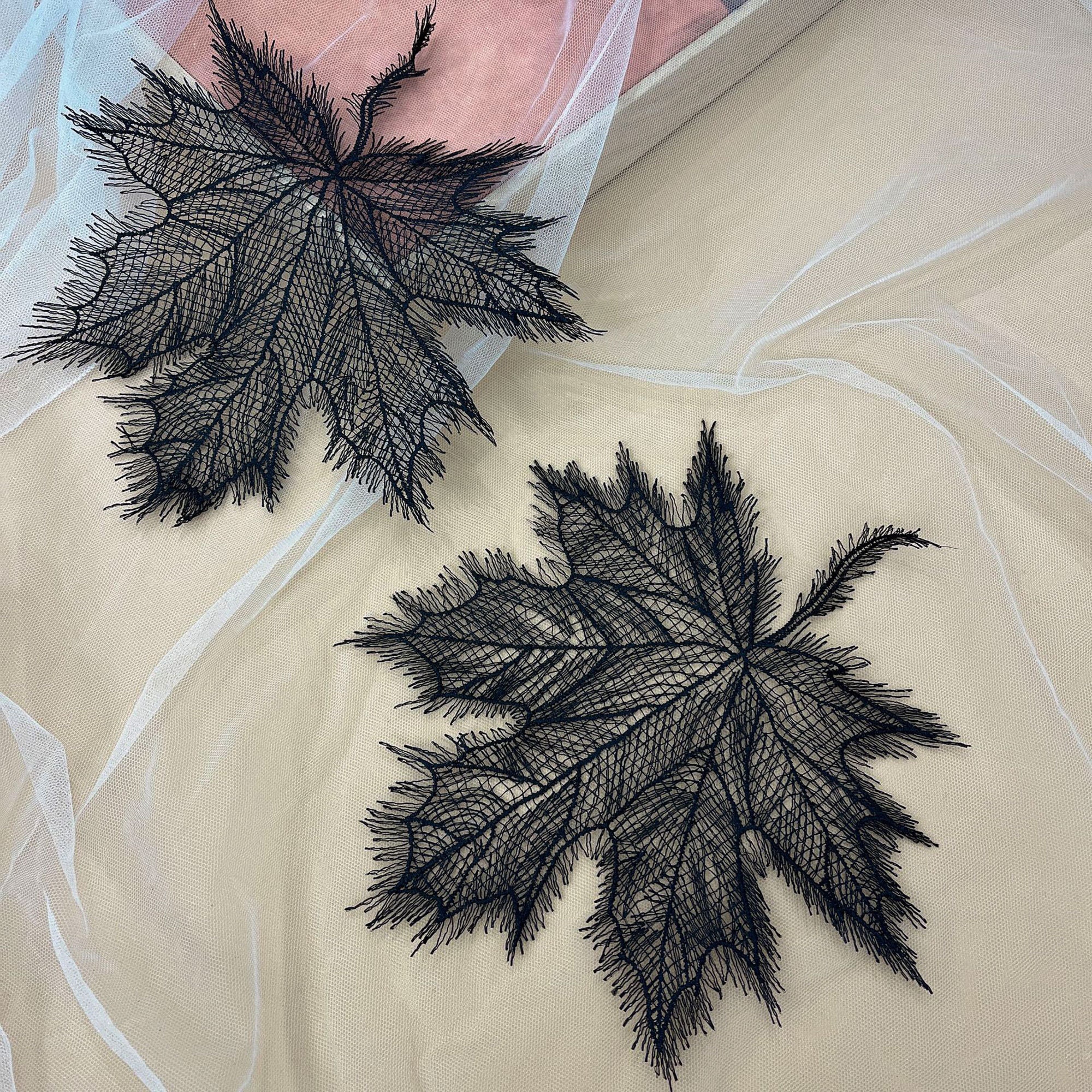 3pcs Leaf Applique Thread Maple Leaves Patch for Stage Dress Costumes ...