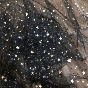 Shine Starry Lace Mesh Glittering Star Lace Fabric for Lyrical Dress ...