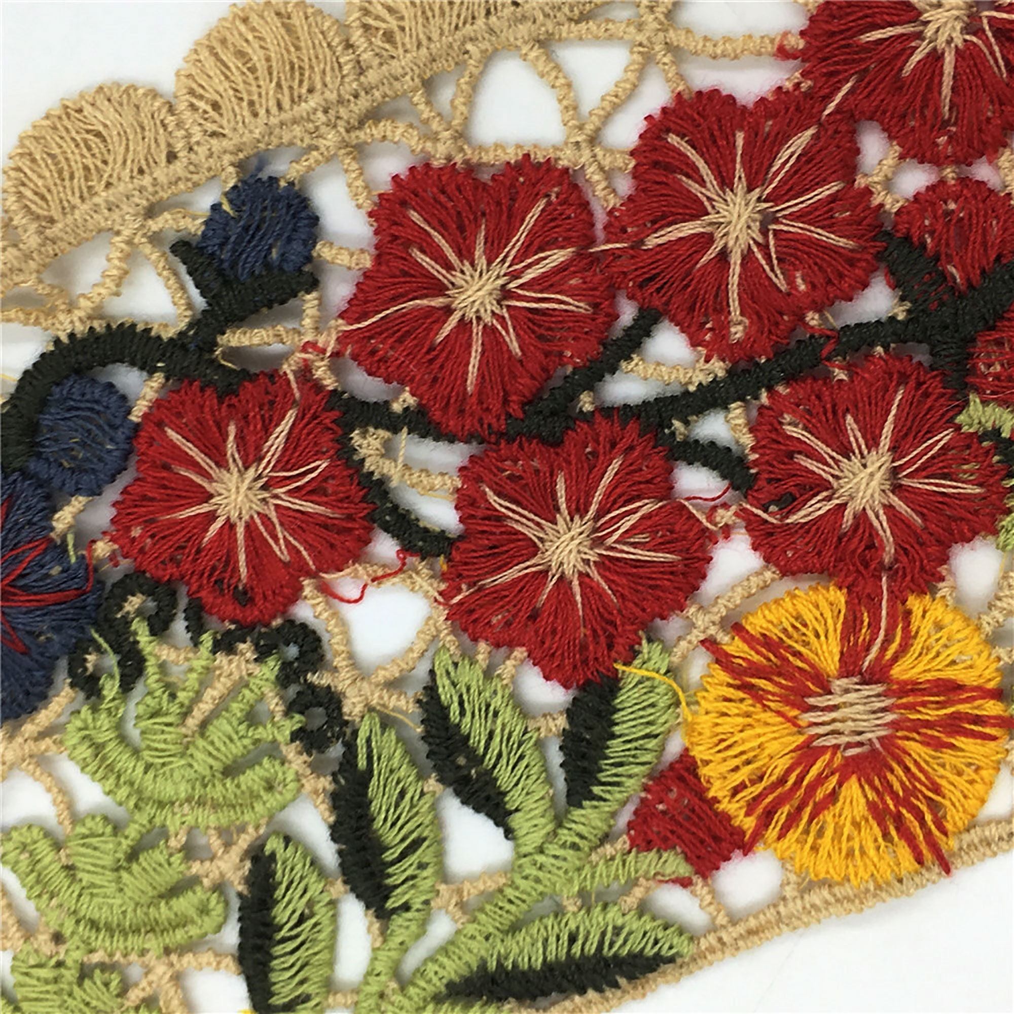 Floral Collar Applique Old School Flower Applique 1 Pair Colorful ...