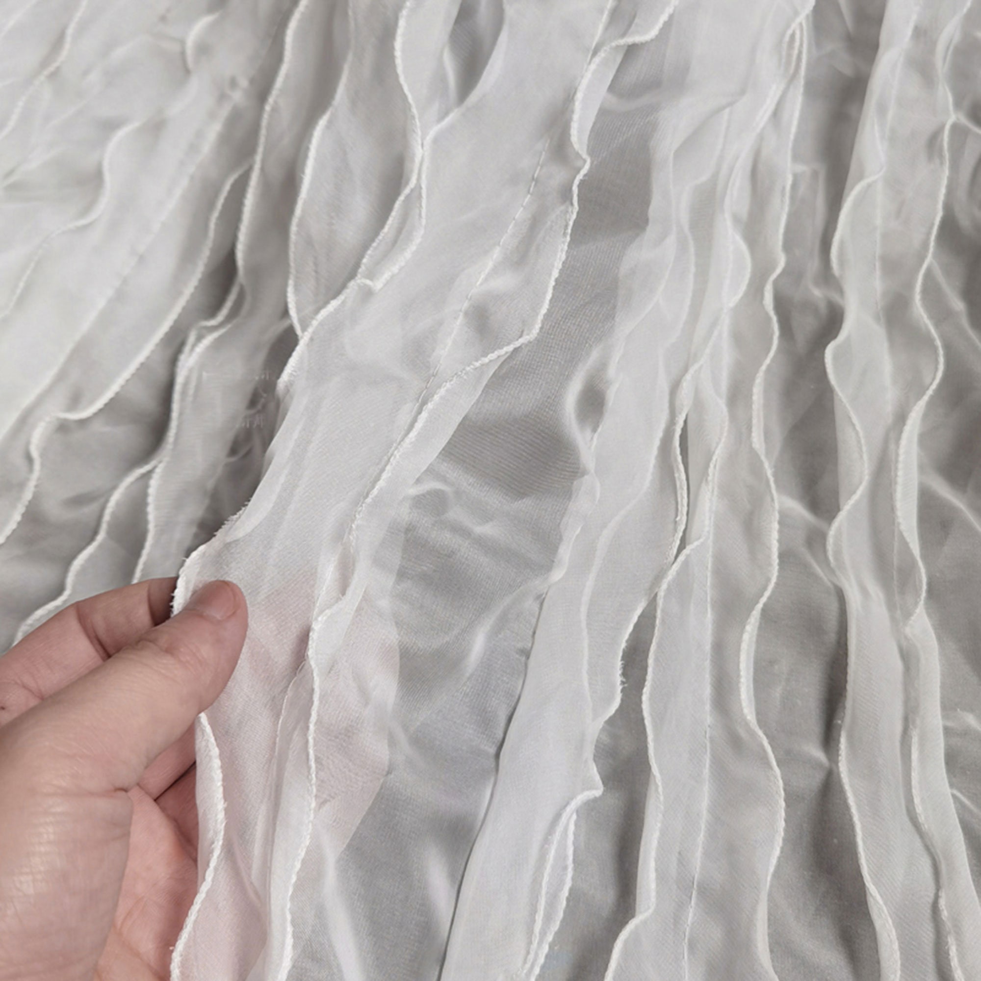 White Ruffle lace Fabric by the yard Chic Dress Fringe Lace | Etsy