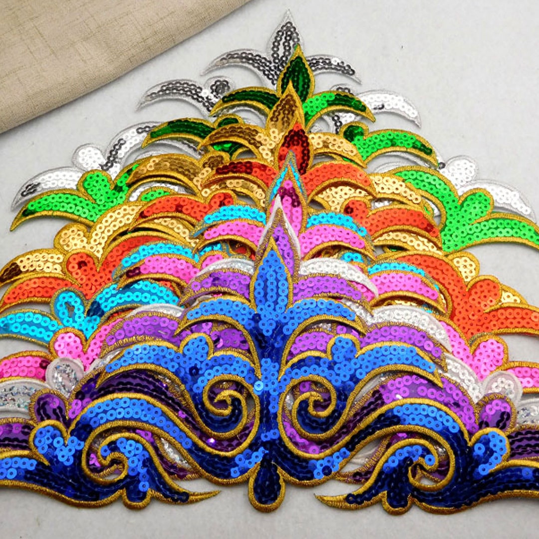 Bling Sequin Applique Dance Costumes Patch Iron on Applique Garment ...