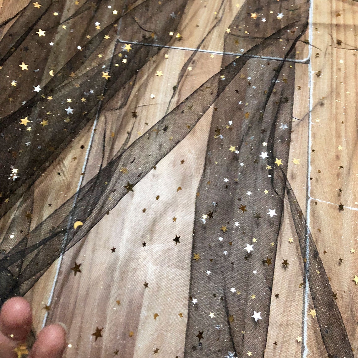 Shine Starry Lace Mesh Glittering Star Lace Fabric for Lyrical | Etsy