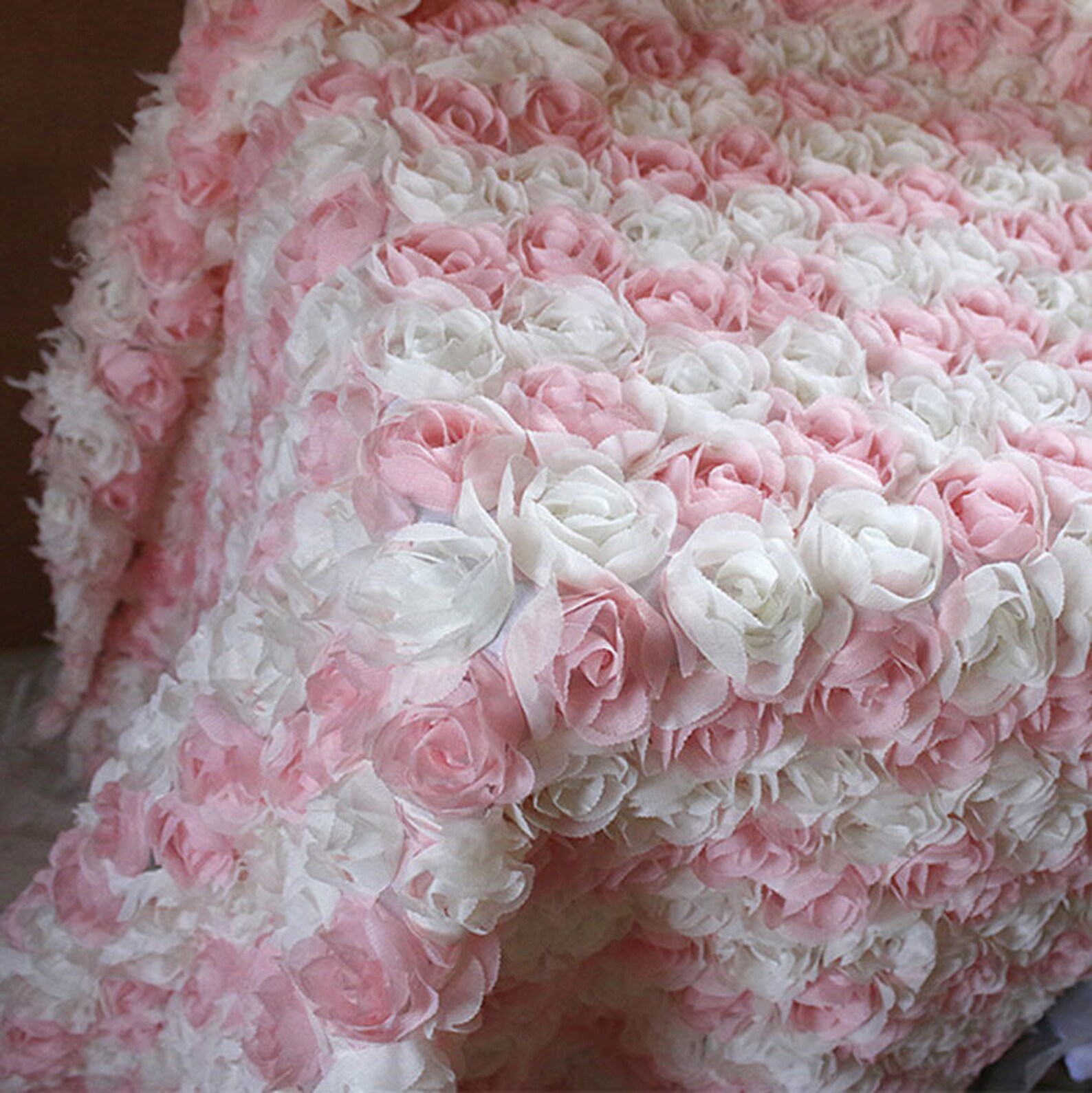 Embossed Rose Lace Fabric by Yard 3D Flower Fabric Lace for - Etsy