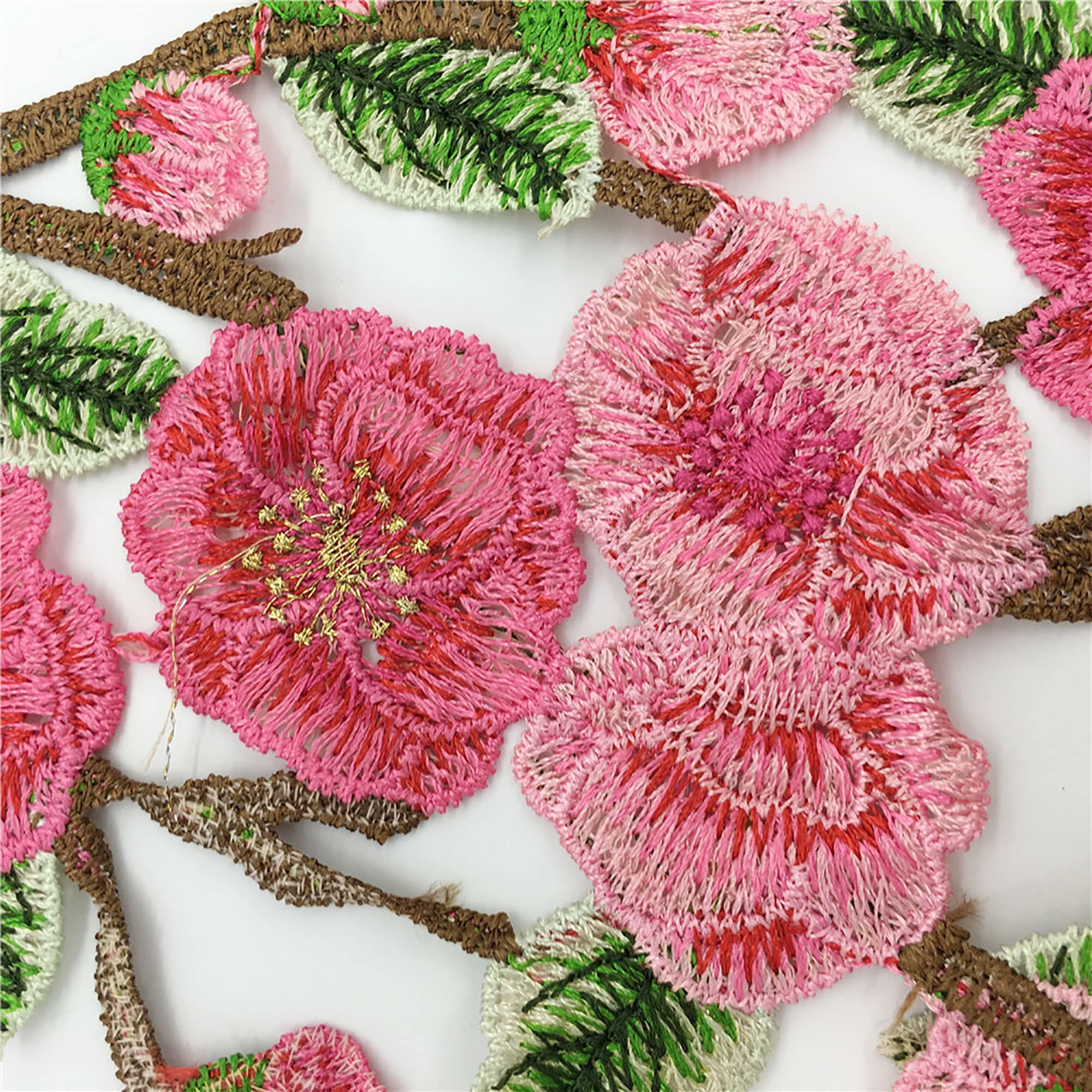 Flower Neckline Applique Embroidery Vine of Floral Lace Patch Party ...