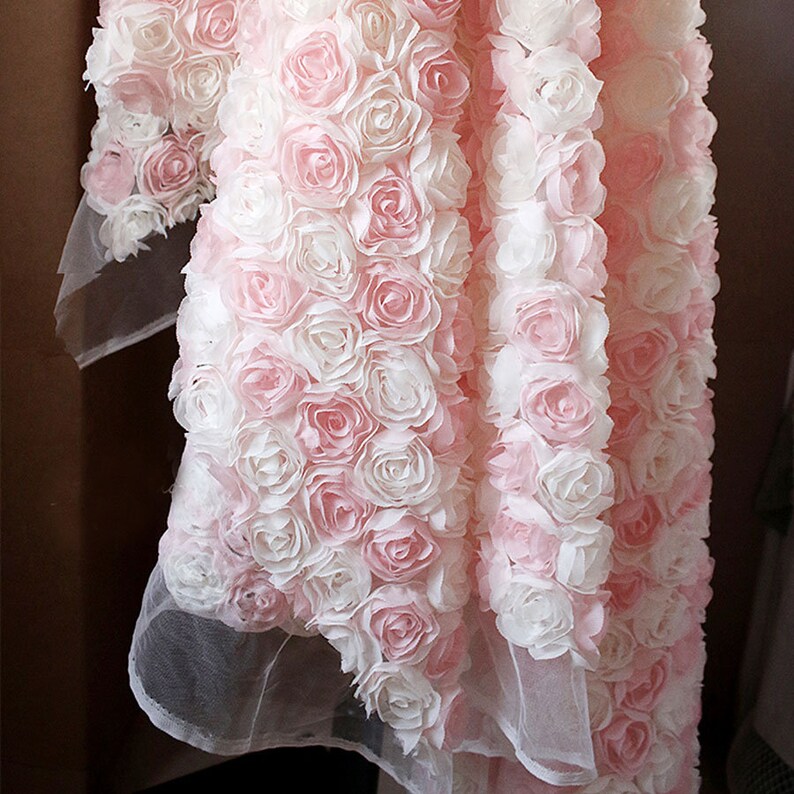 Embossed Rose Lace Fabric by Yard 3D Flower Fabric Lace for - Etsy