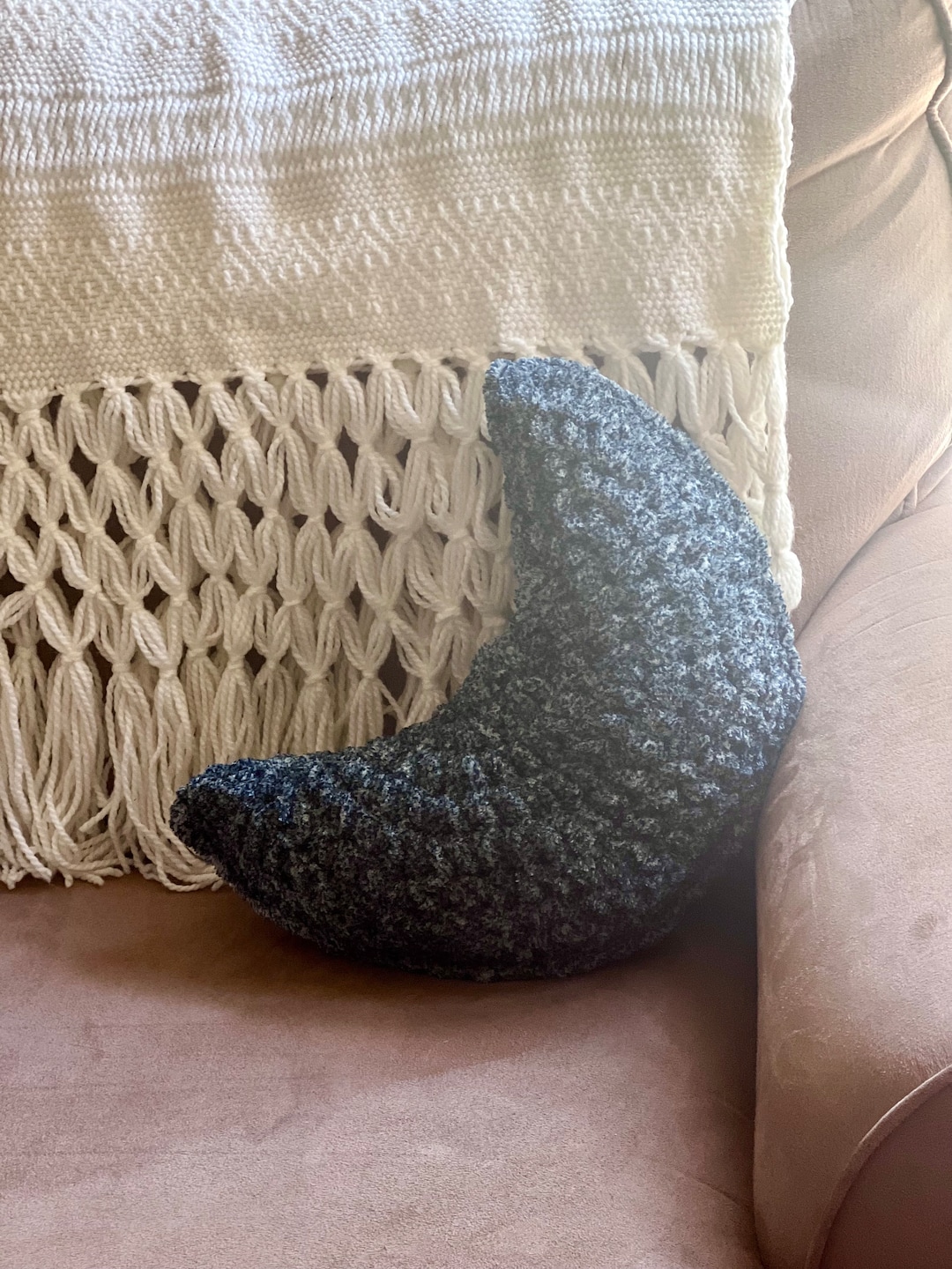 Crochet Crescent Moon Pillow Crochet Moon Pillow Crescent Moon Pillow ...