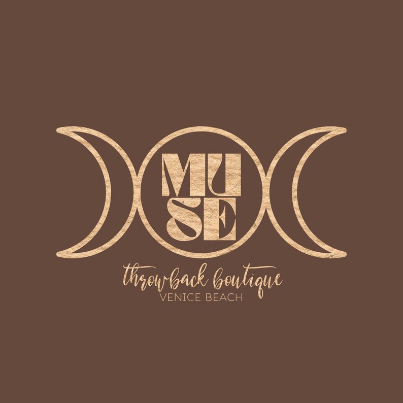 Boho Retro Moon Logo Bohemian Spiritual Logo Design Vintage Chic - Etsy