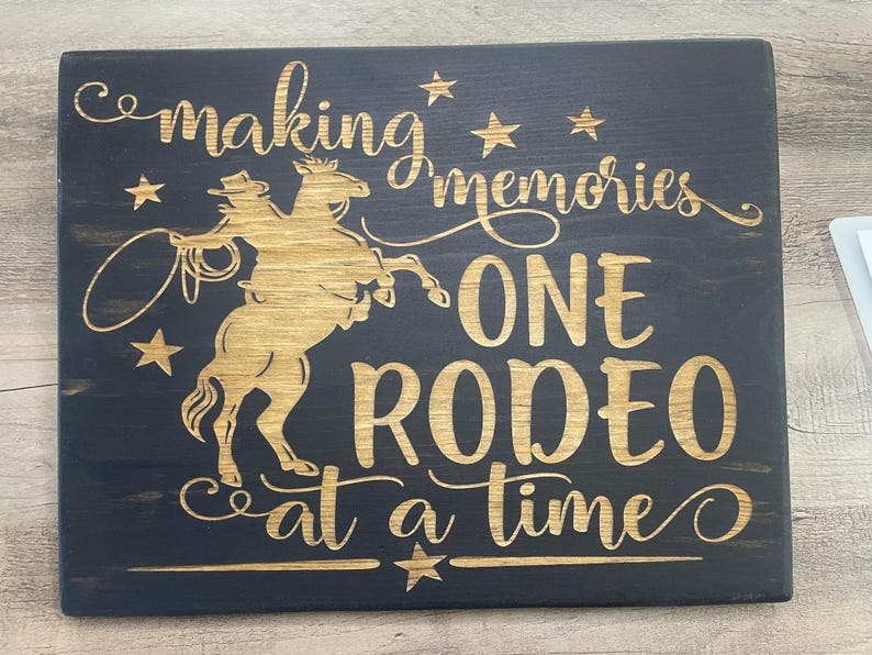 Rustic Farmhouse Rodeo Memories Wall Sign: Vintage-inspired Horse ...