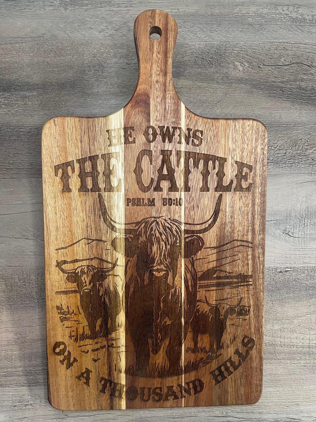 Rustic Cattle Charcuterie Board: Western-themed Farmhouse Cutting ...