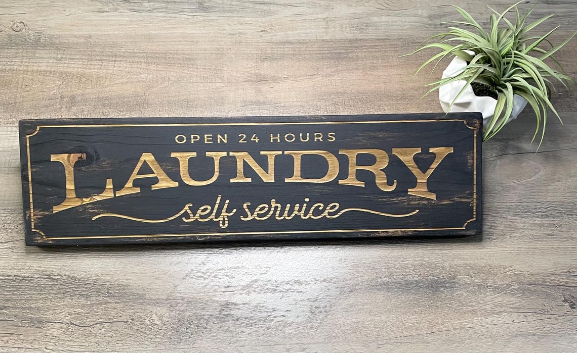 Rustic Farmhouse Sign Laundry Room Wall Decor Self Service - Etsy