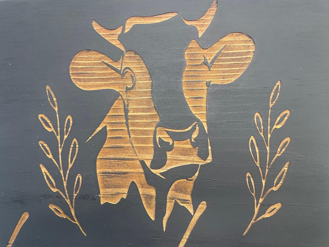 Rustic Farmhouse Kitchen Decor: Laser Engraved Cow Sign for Country ...