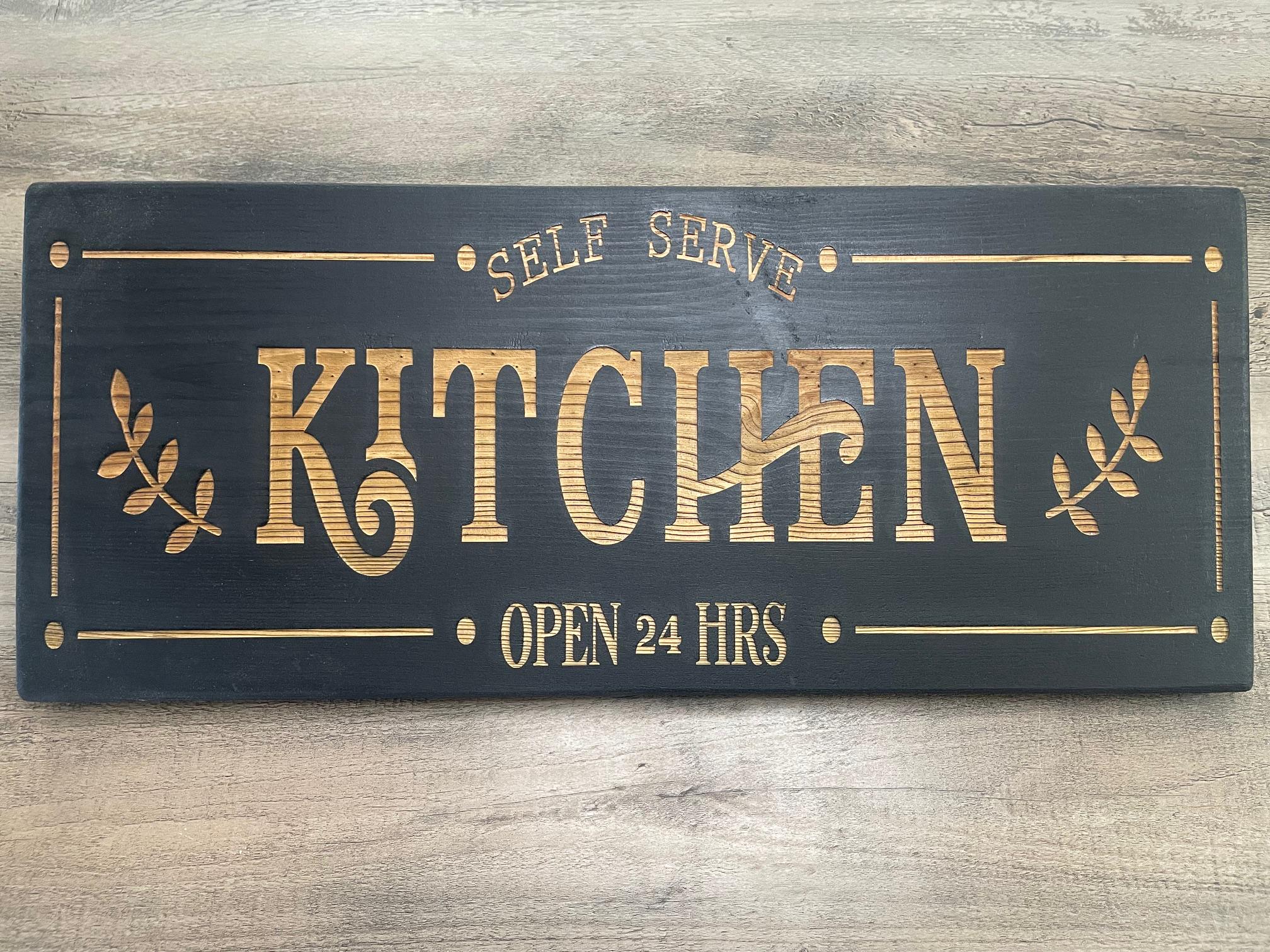 Rustic Farmhouse Kitchen Wall Sign: Vintage-inspired Black Laser-cut ...