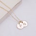 Gold Double Initial Disc Necklace, 2 Disc Initial Charm, Letter ...