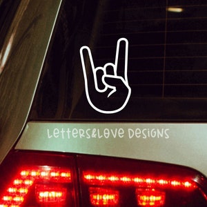 Punk Rock Sign Hand Gesture Symbol Vinyl Decal - Letters and Love ...