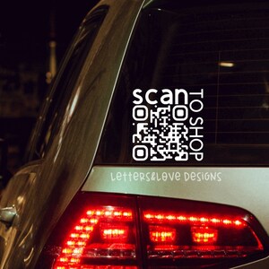 Scan to Shop Custom QR Code Vinyl Decal - Advertise Your Business, Shop ...