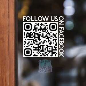 Follow Us on Facebook QR Code Vinyl Decal - Advertise Your Business ...