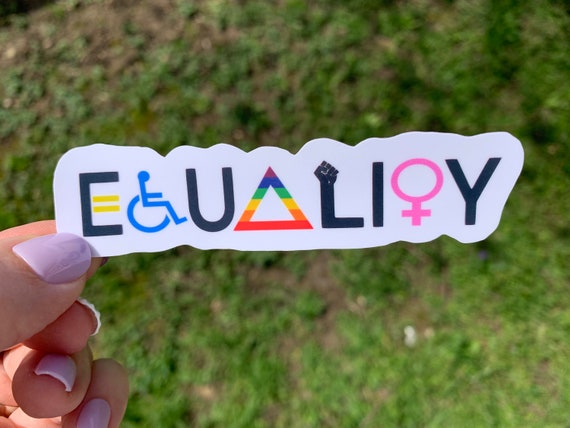 Equality Die Cut Vinyl Sticker not a car decal Just Be Nice Love Each Other Hippie Peace Letters And Love Designs