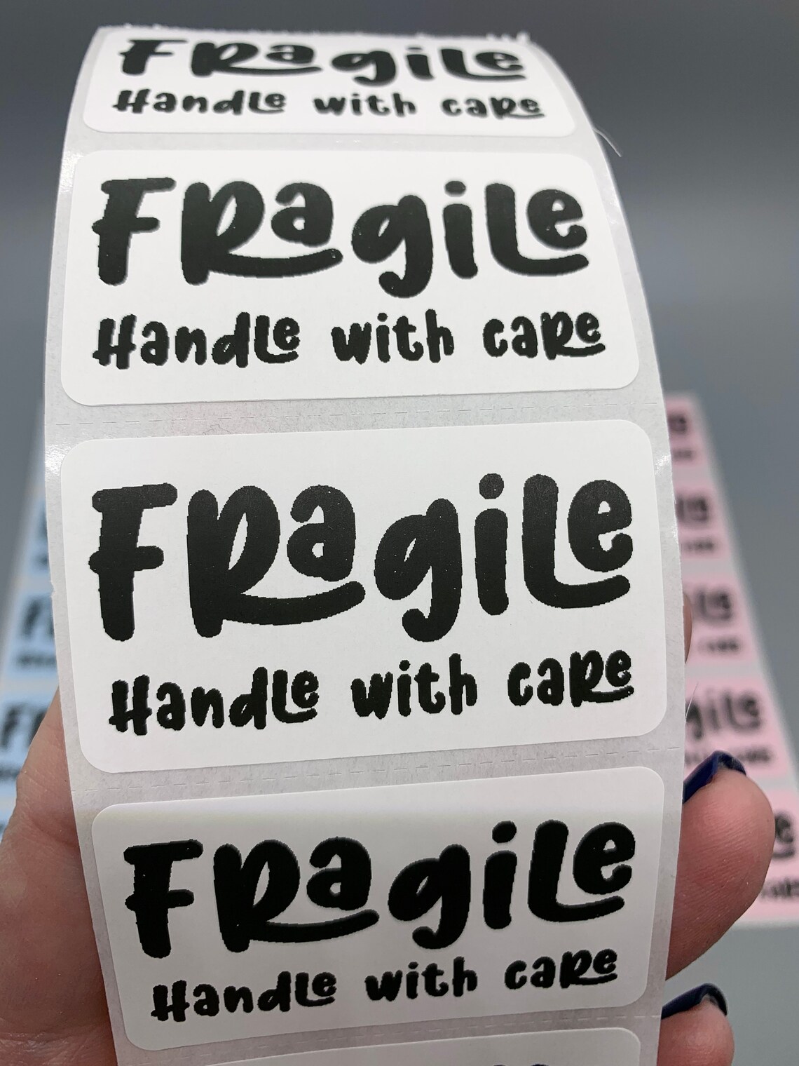 Fragile Handle With Care PNG Thermal Printer Sticker Label - Etsy