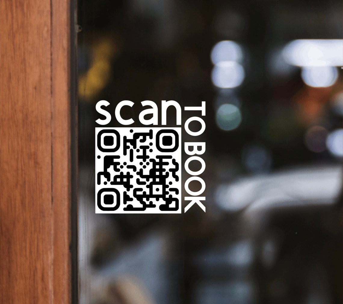 Scan to Book With Custom QR Code Vinyl Decal - Promote Scheduling Set ...