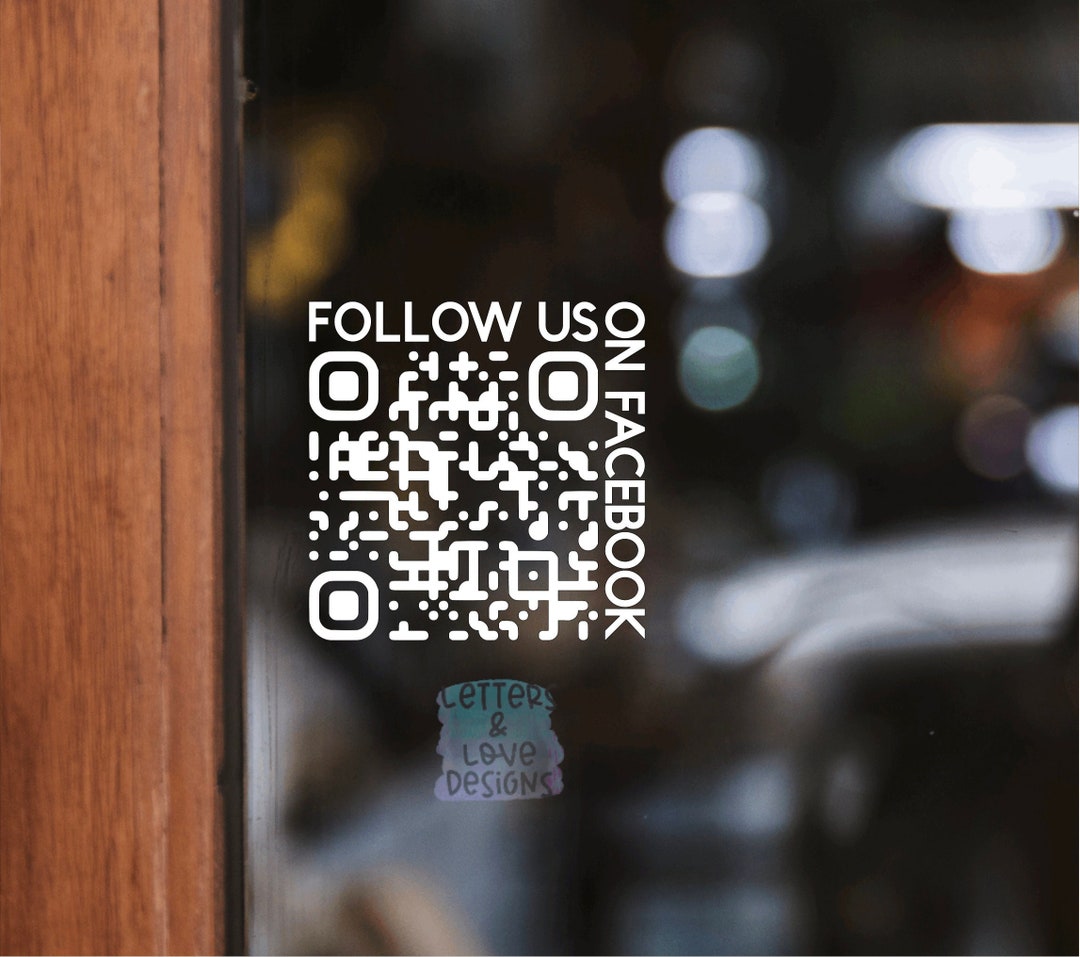 Follow Us on Facebook QR Code Vinyl Decal - Advertise Your Business ...