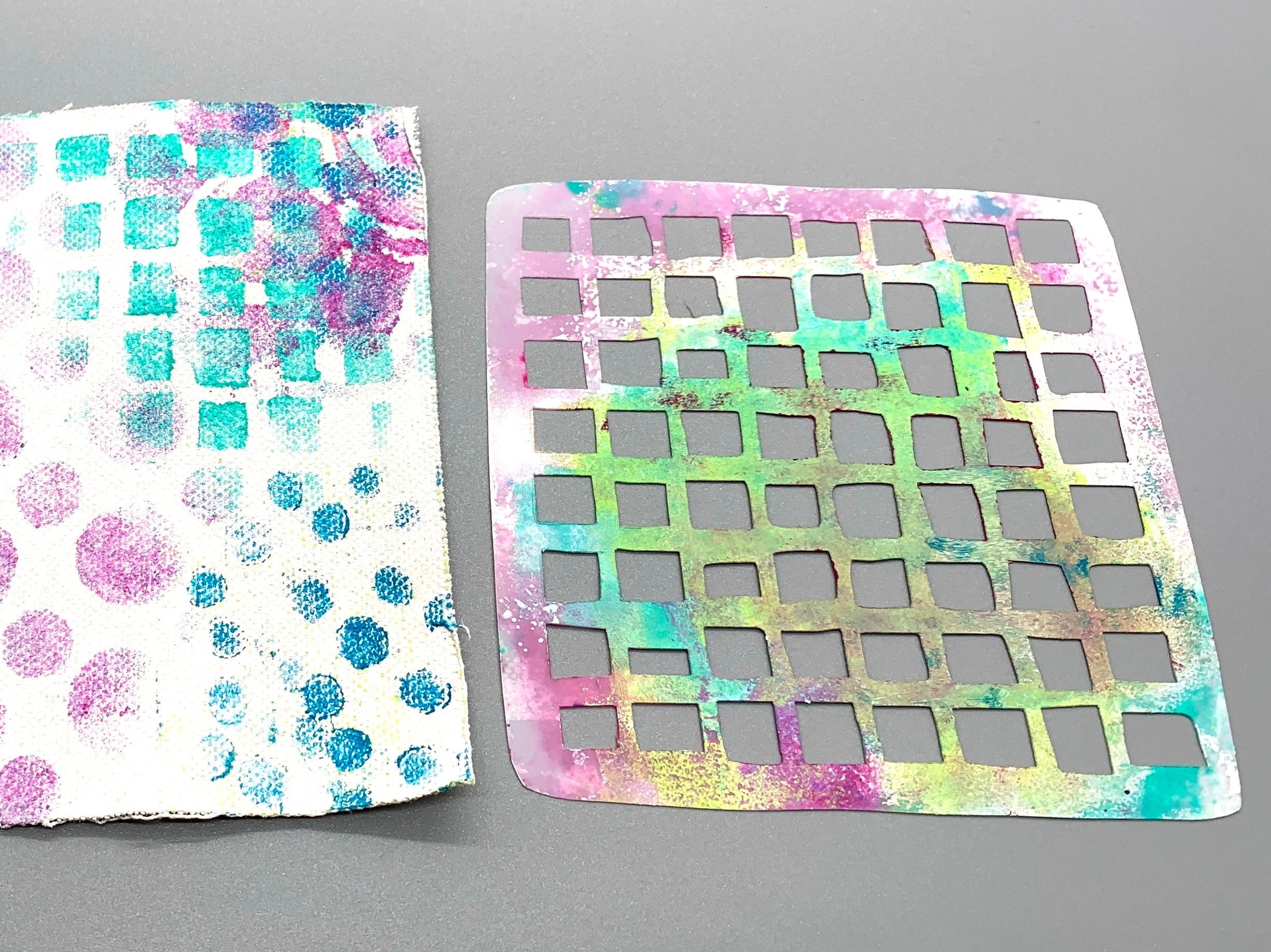 Hand Drawn Square Patterned Stencil - Mixed Media, Mark Making, Mylar ...