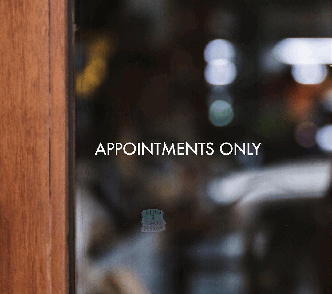 Appointments Only Vinyl Decal Advertise Your Business, Tattoo, Hair ...