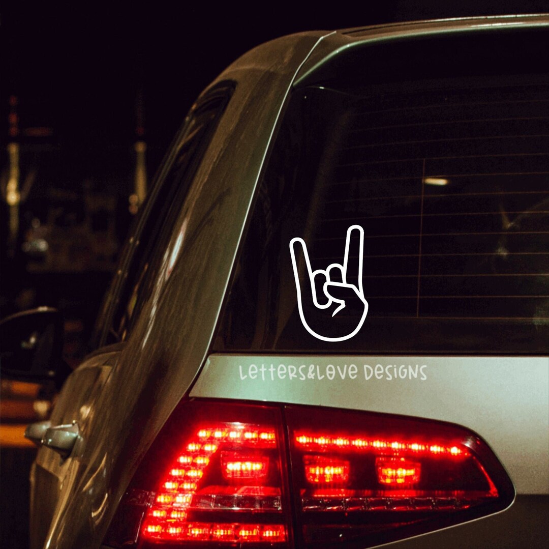 Punk Rock Sign Hand Gesture Symbol Vinyl Decal - Letters and Love ...