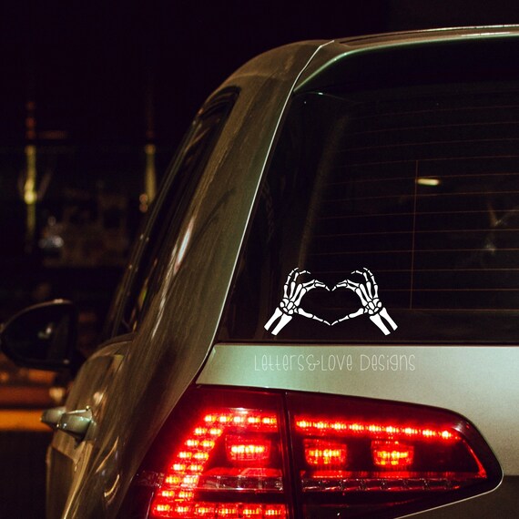 Love Heart Skeleton Hands Vinyl Decal Gift Idea Under 10 | Etsy